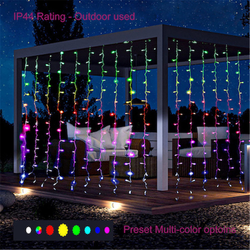 Smart Curtain Lights Indoor outdoor RGB Color Changing Window Backdrop ...