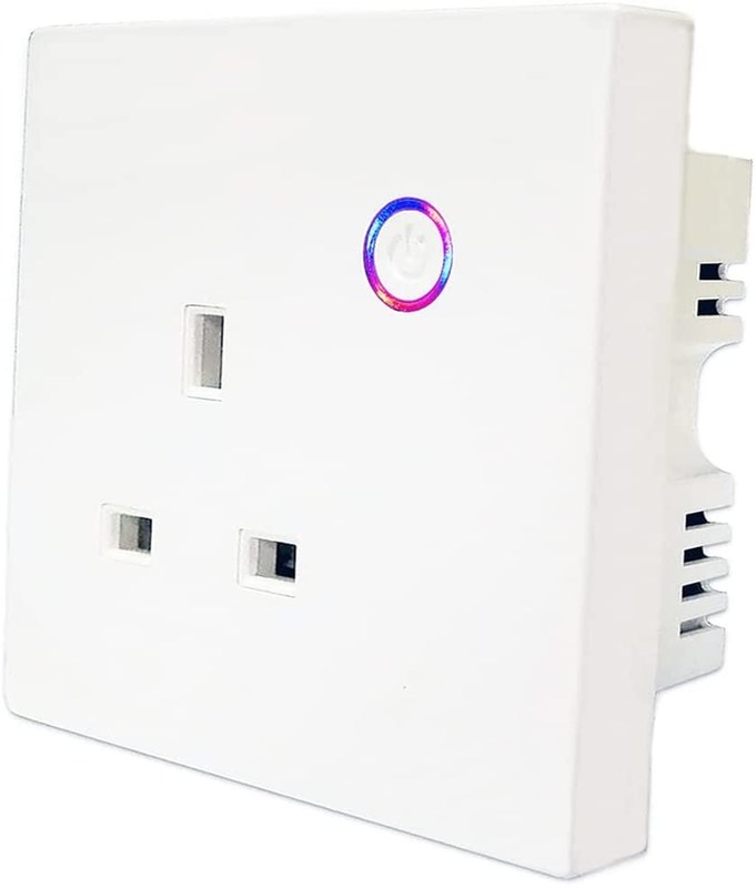 Uk Smart 13A Wall Plug Socket Energy Monitor Electrical Wifi In Wall ...